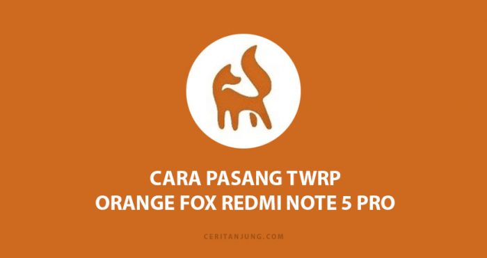 Cara Pasang TWRP Orange Fox Redmi Note 5 Pro (Whyred)
